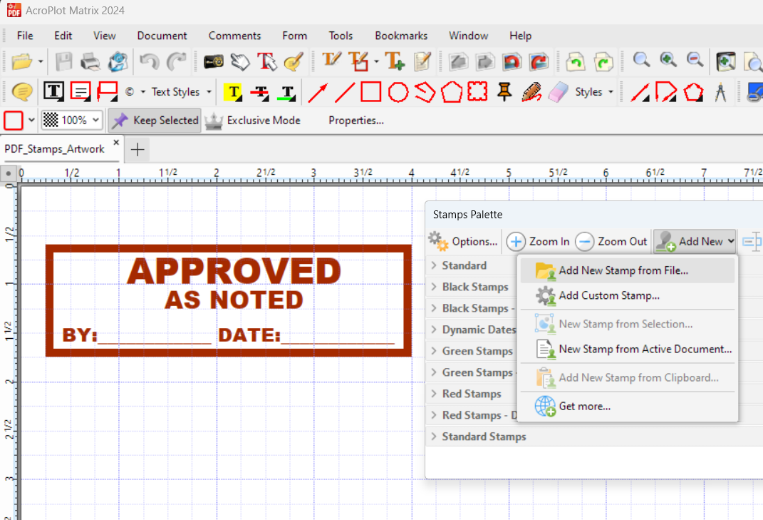 Topic: Creating and Importing Stamps into the AcroPlot Matrix Program